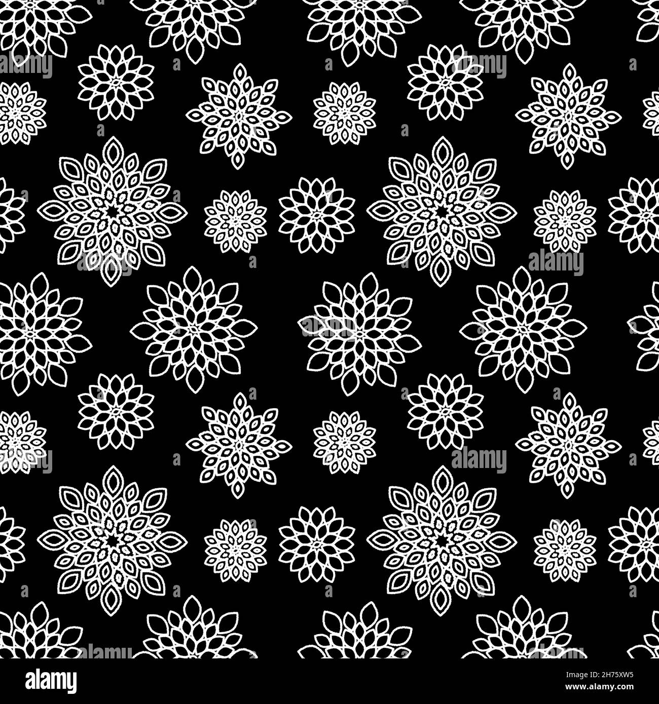 Black Outline Floral Repeat Pattern Background Stock Vector Image & Art ...