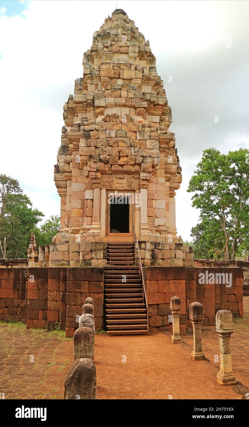 Gorgeous Main Tower or Prang of Sdok Kok Thom Ancient Khmer Temple ...