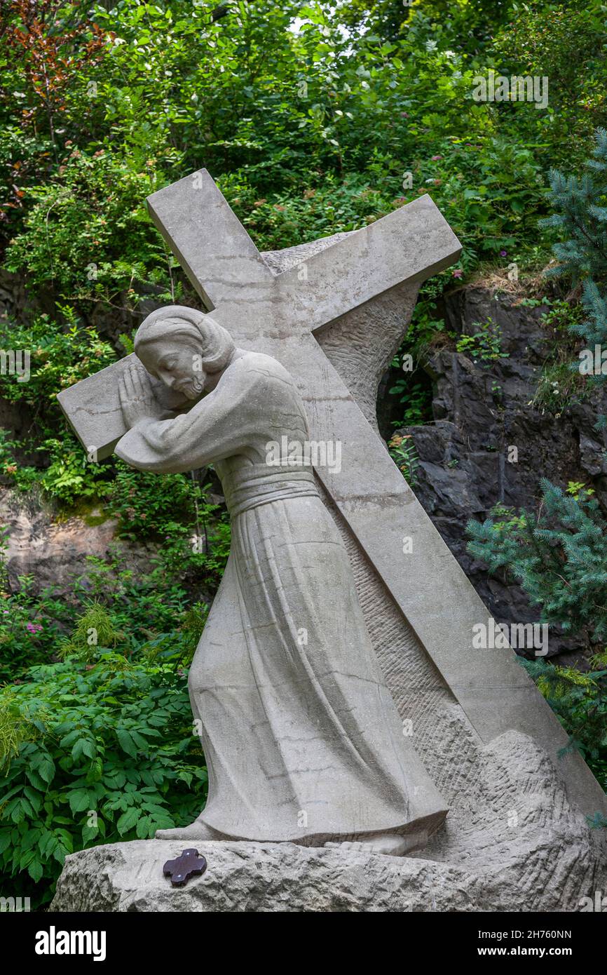 Montreal, Quebec, Canada, July 2012 - Statue of Christ carrying the ...