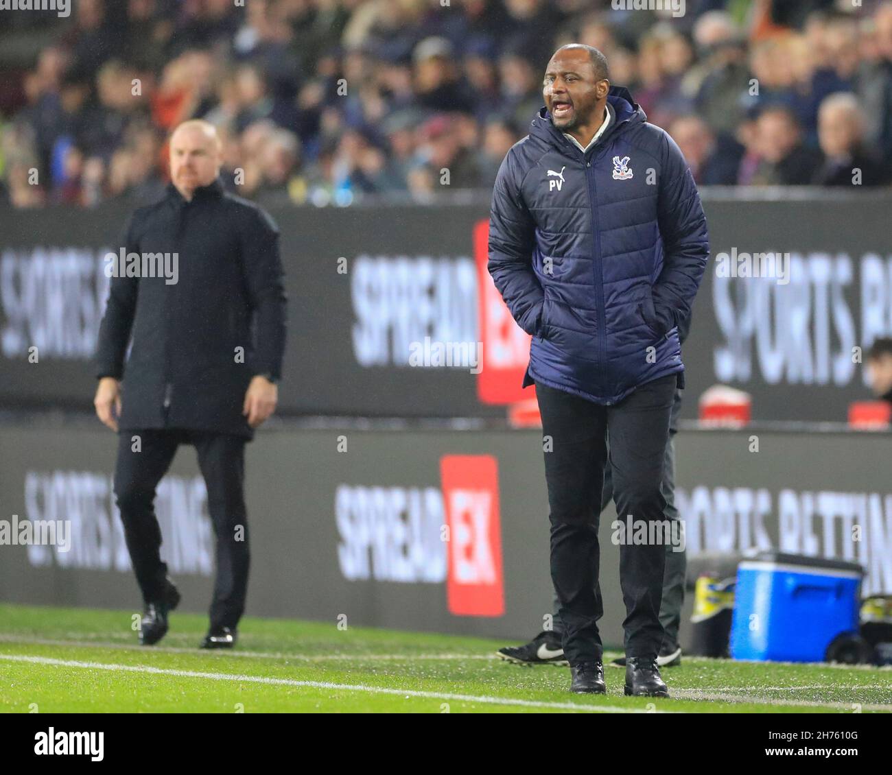 Patrick Viera the Crystal Palace manager on the sidelines during the ...