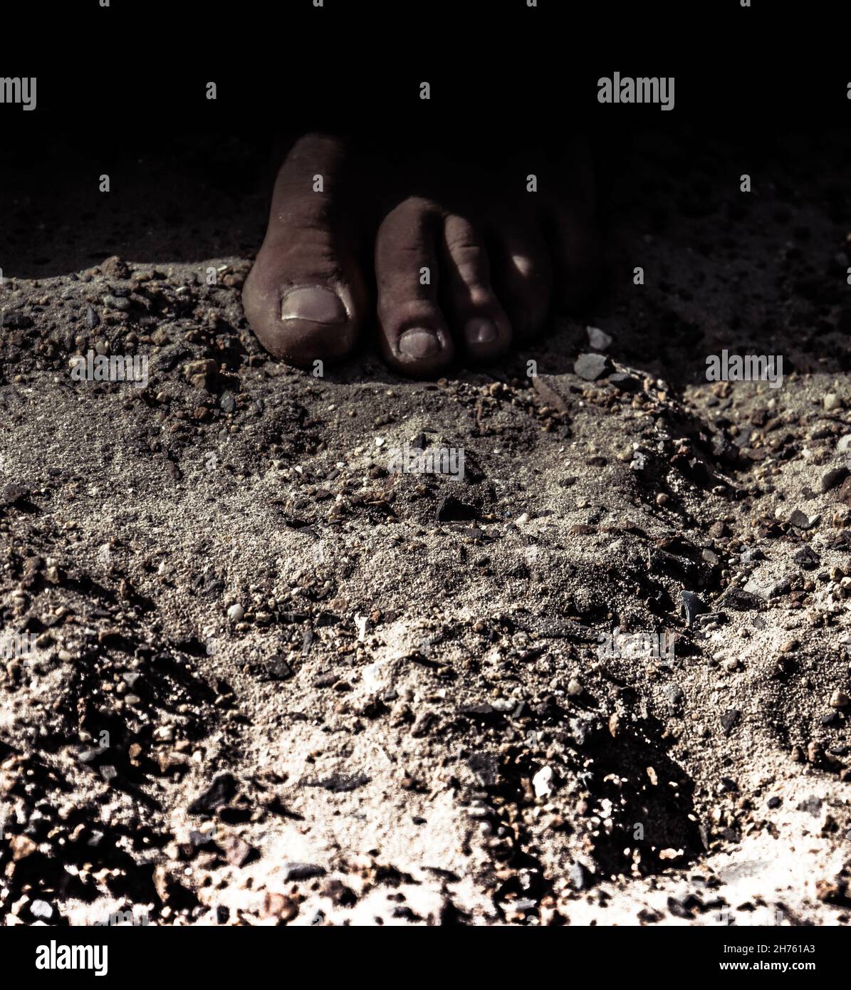 Vertical greyscale shot of the leg of a person on the Stock Photo - Alamy