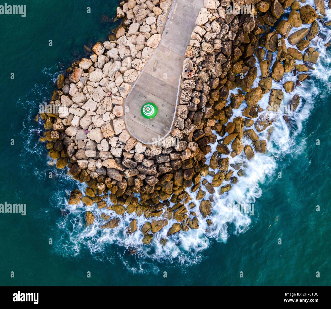 Top view of seashore with large stones Stock Photo - Alamy