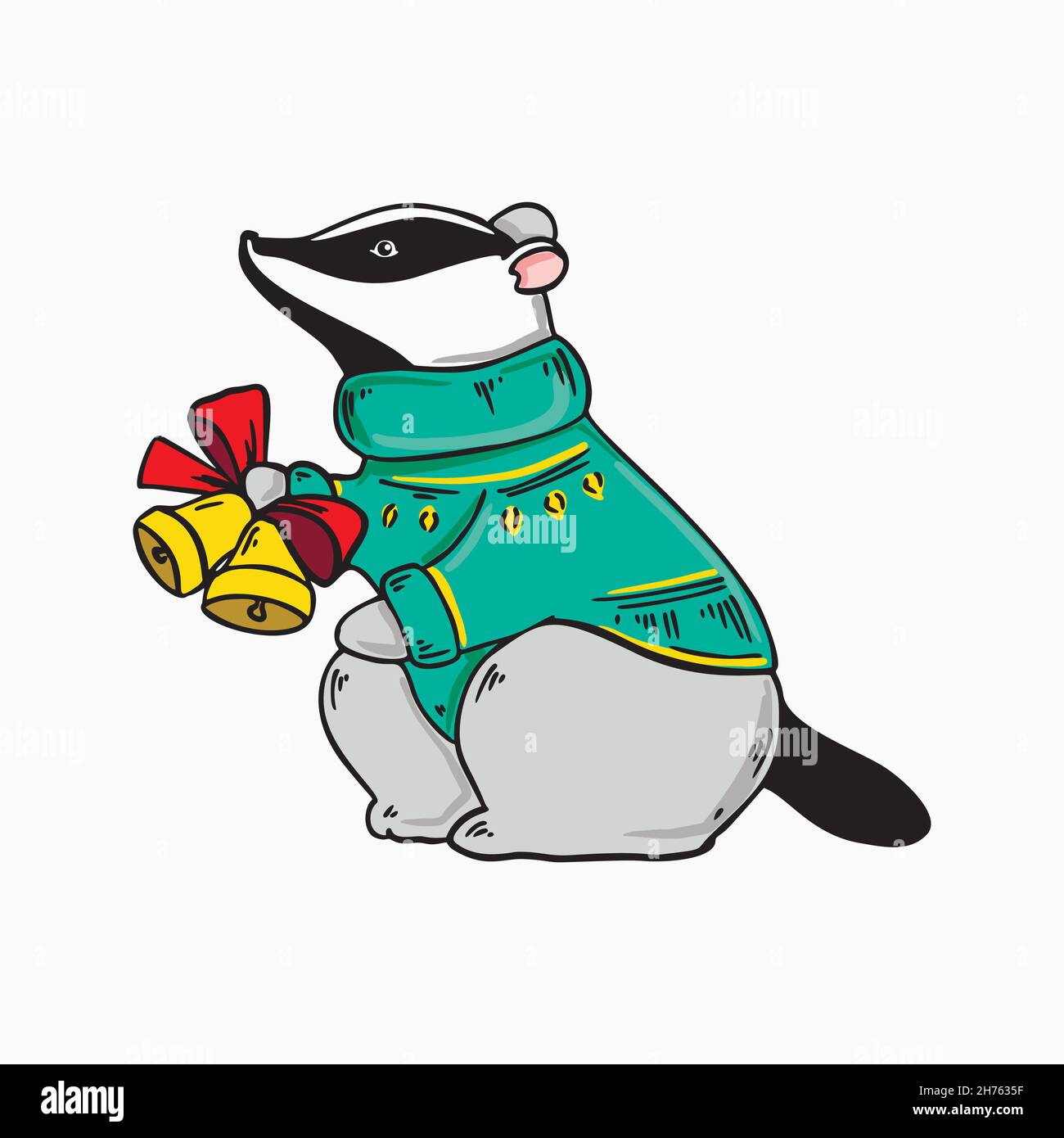 Christmas badger Stock Vector Images - Alamy