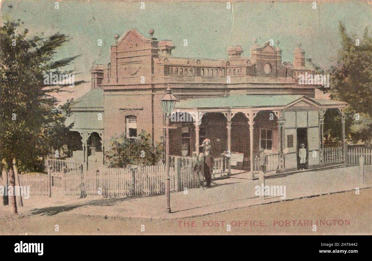 Post Office at Portarlington, Victoria - 1908 Stock Photo - Alamy