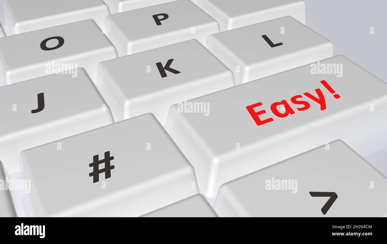 Easy white computer keyboard - 3d rendering illustration Stock Photo ...