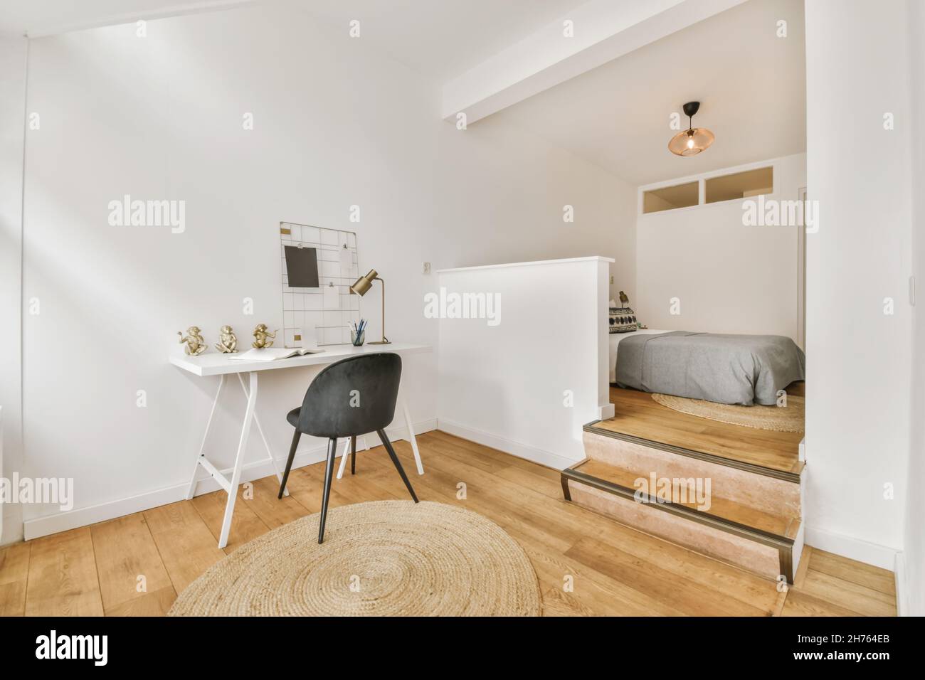 Mini work and study area with small table and chair Stock Photo - Alamy
