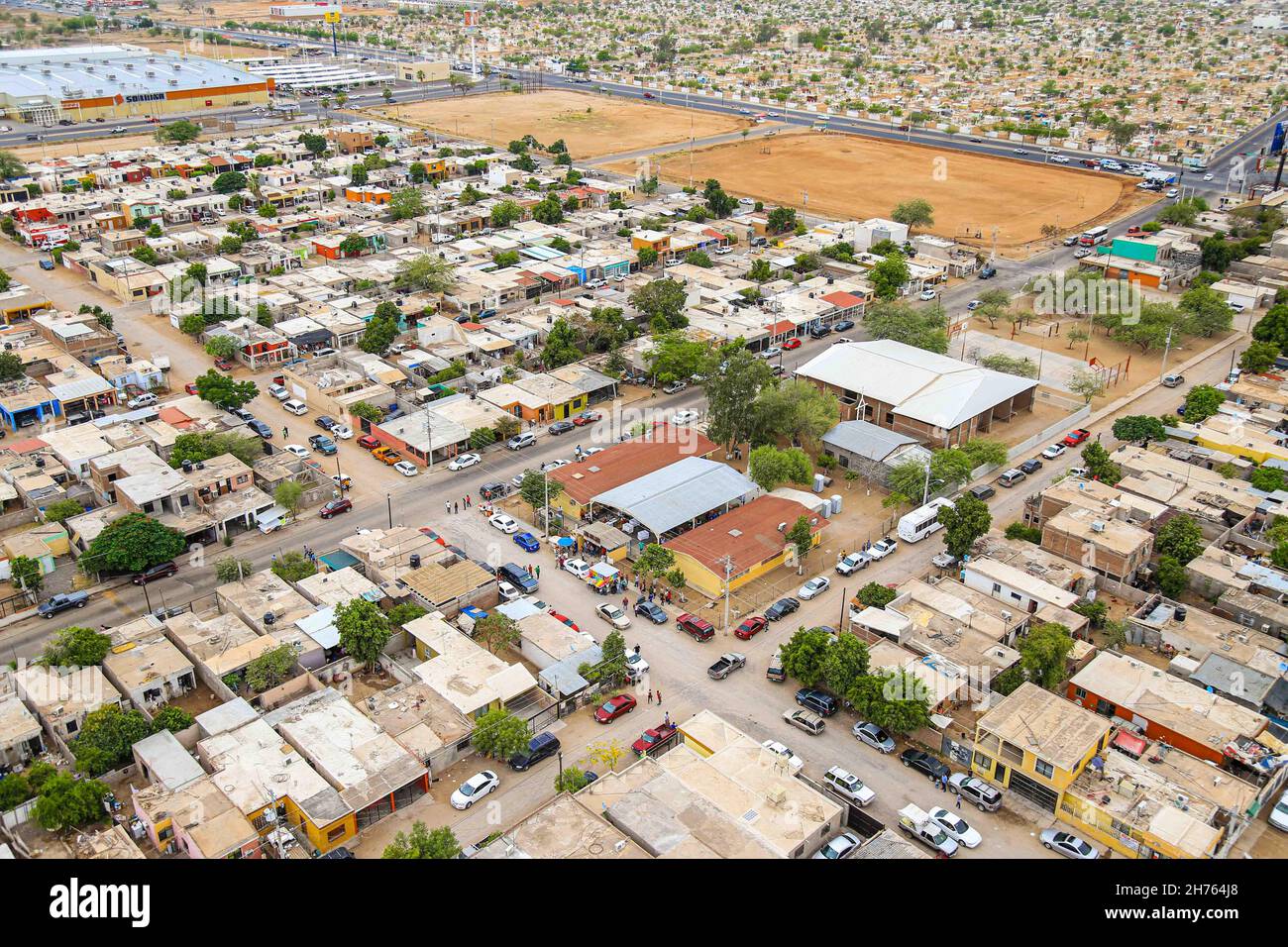 Aerial photograph of urban area of the city Hermosillo, Mexico. (Photo ...