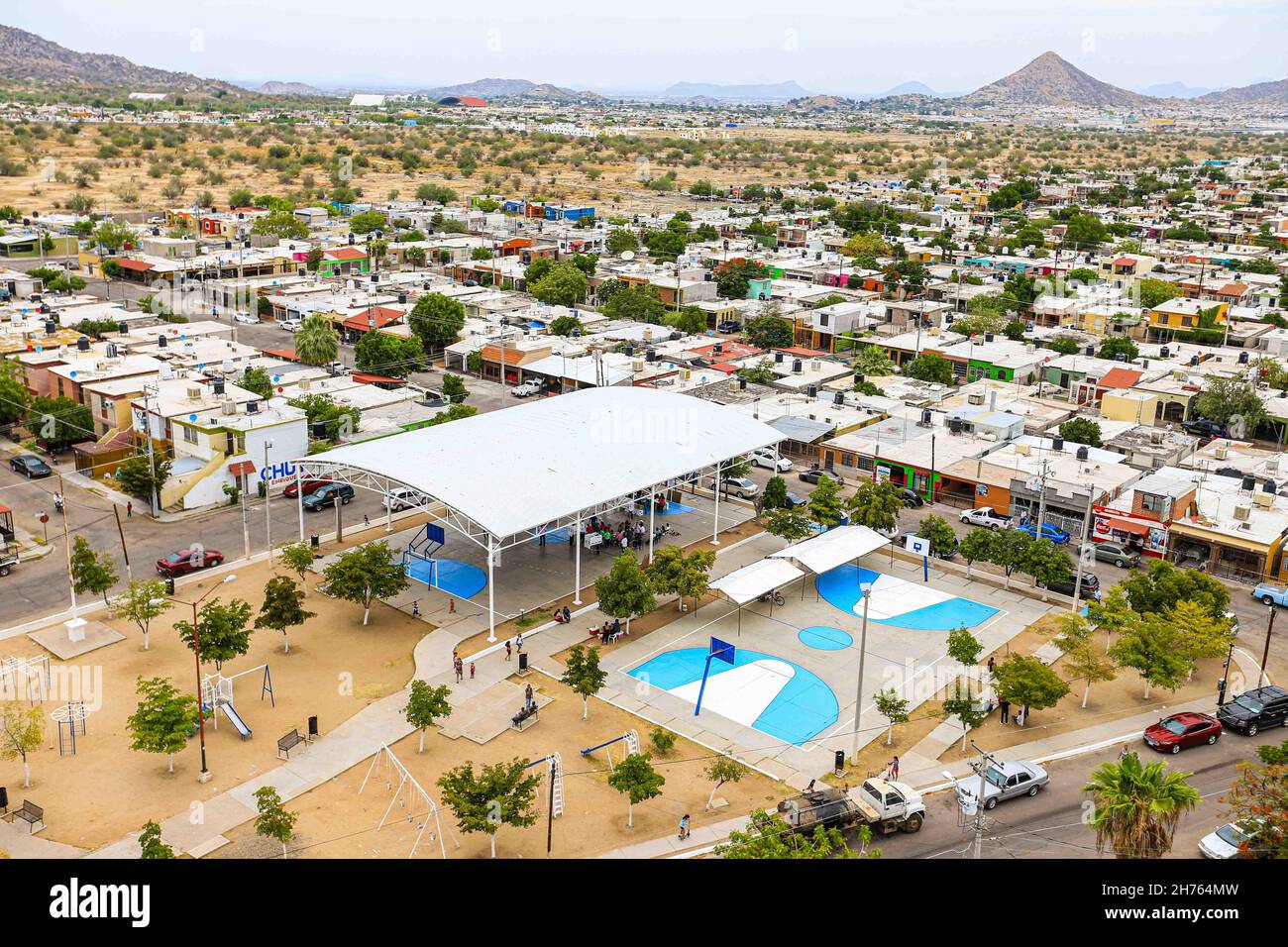 Aerial photograph of urban area of the city Hermosillo, Mexico. (Photo ...