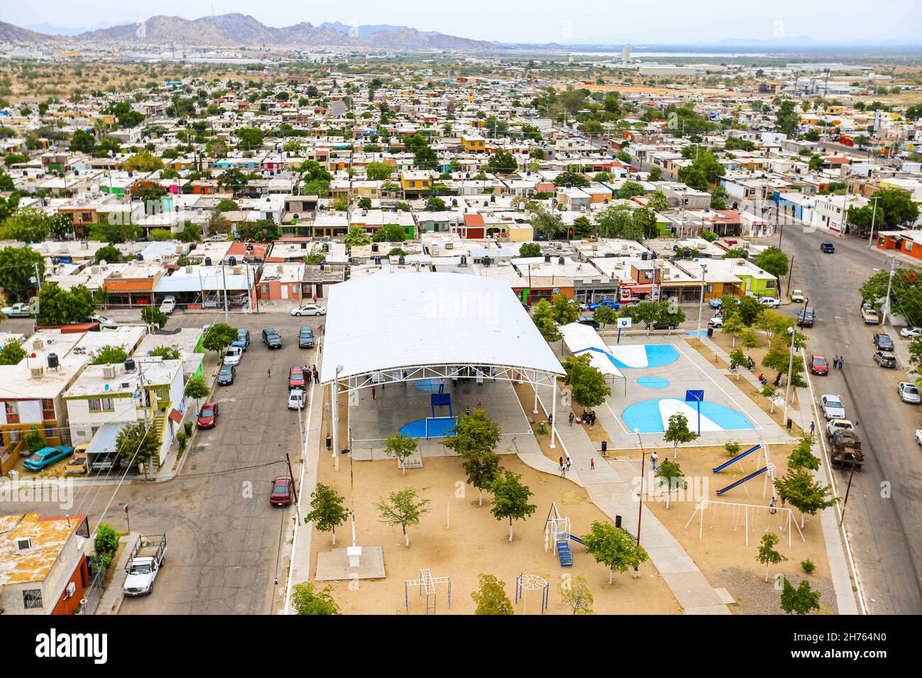 Aerial photograph of urban area of the city Hermosillo, Mexico. (Photo ...