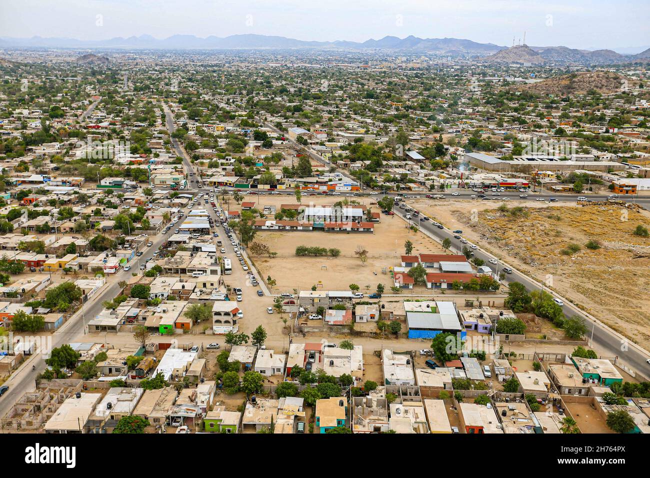 Aerial photograph of urban area of the city Hermosillo, Mexico. (Photo ...