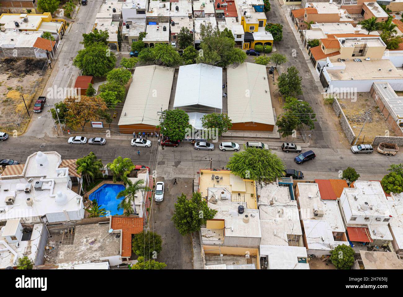 Aerial photograph of urban area of the city Hermosillo, Mexico. (Photo ...