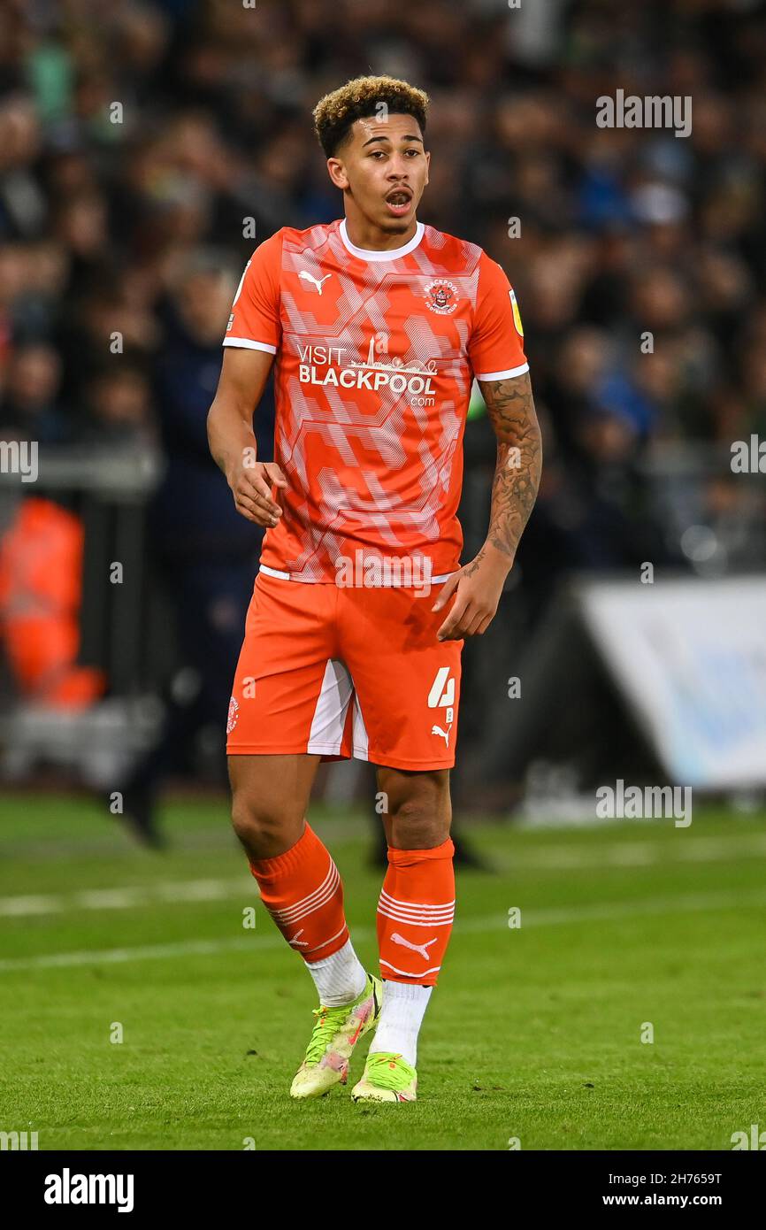 Jordan Lawrence-Gabriel #4 of Blackpool during the game Stock Photo - Alamy