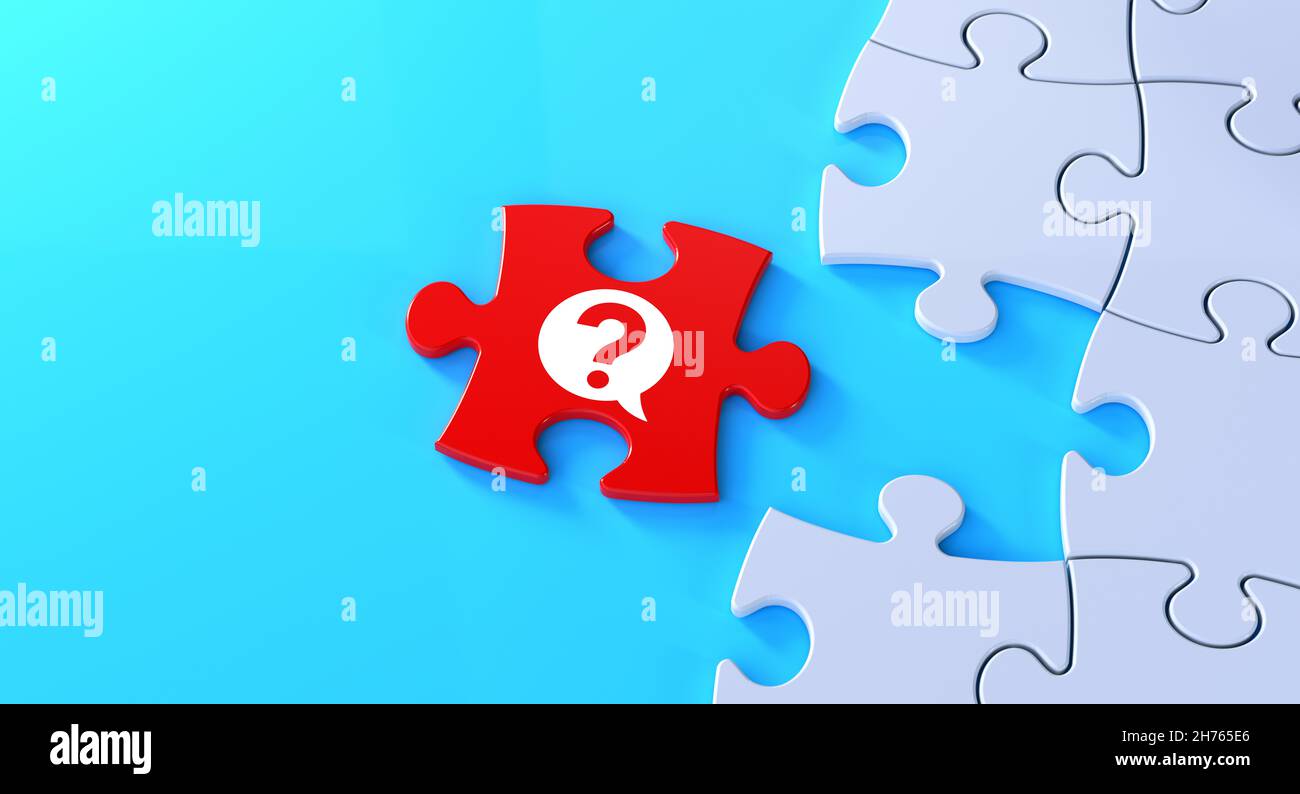 Puzzle and question marks Stock Photo - Alamy