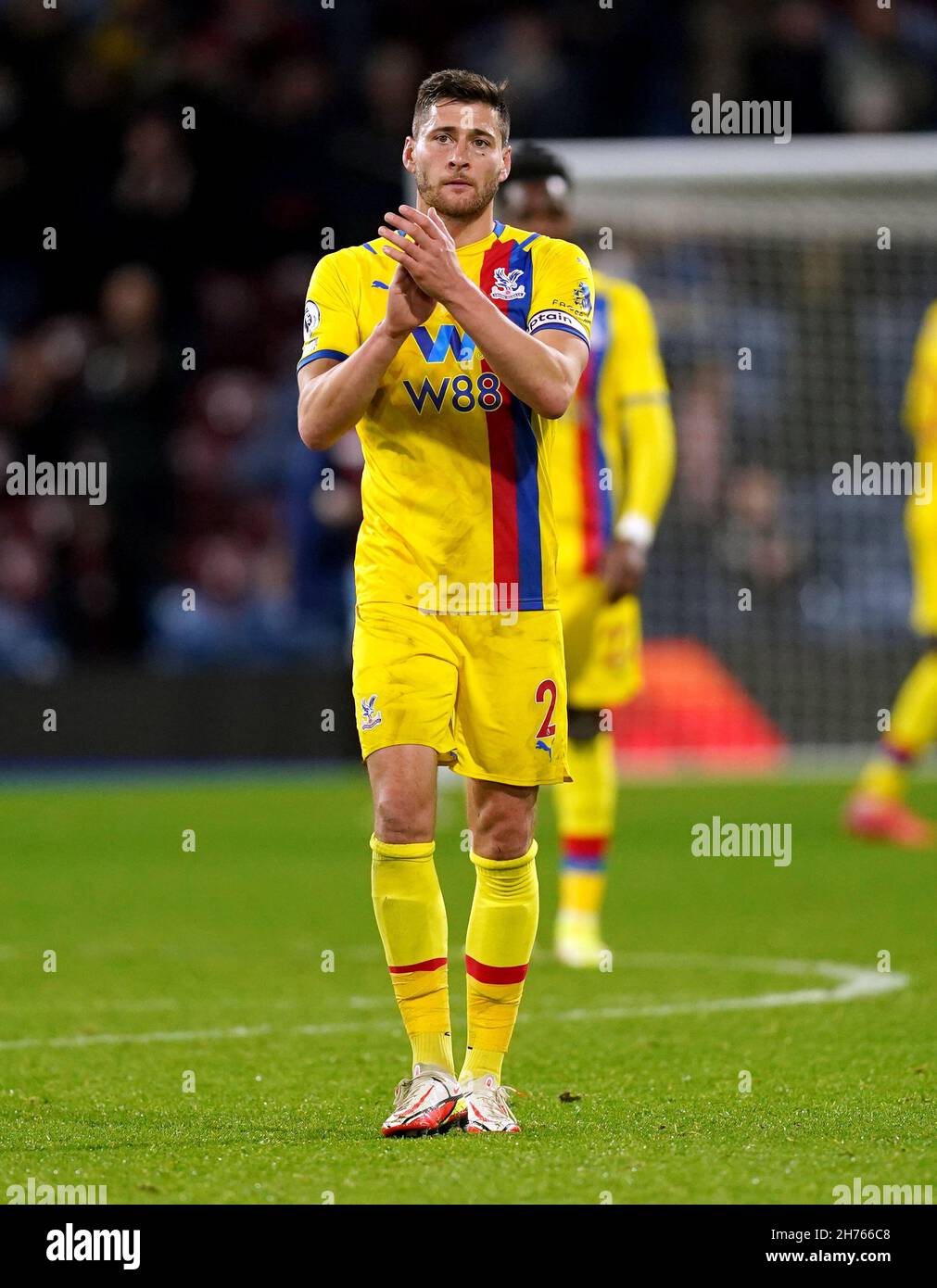 Crystal Palace's Joel Ward applauds the fans at the end of the Premier ...