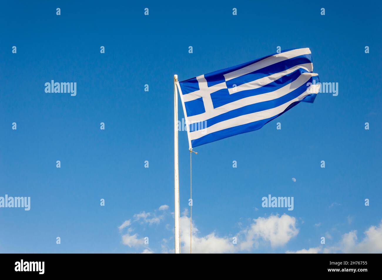 Greek Flag Shot at Crete Island, Crete Stock Photo - Alamy