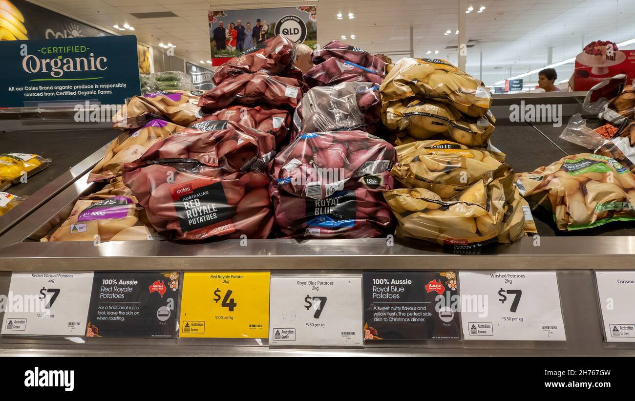 Townsville, Queensland, Australia - November 2021: Bags of potatoes for ...