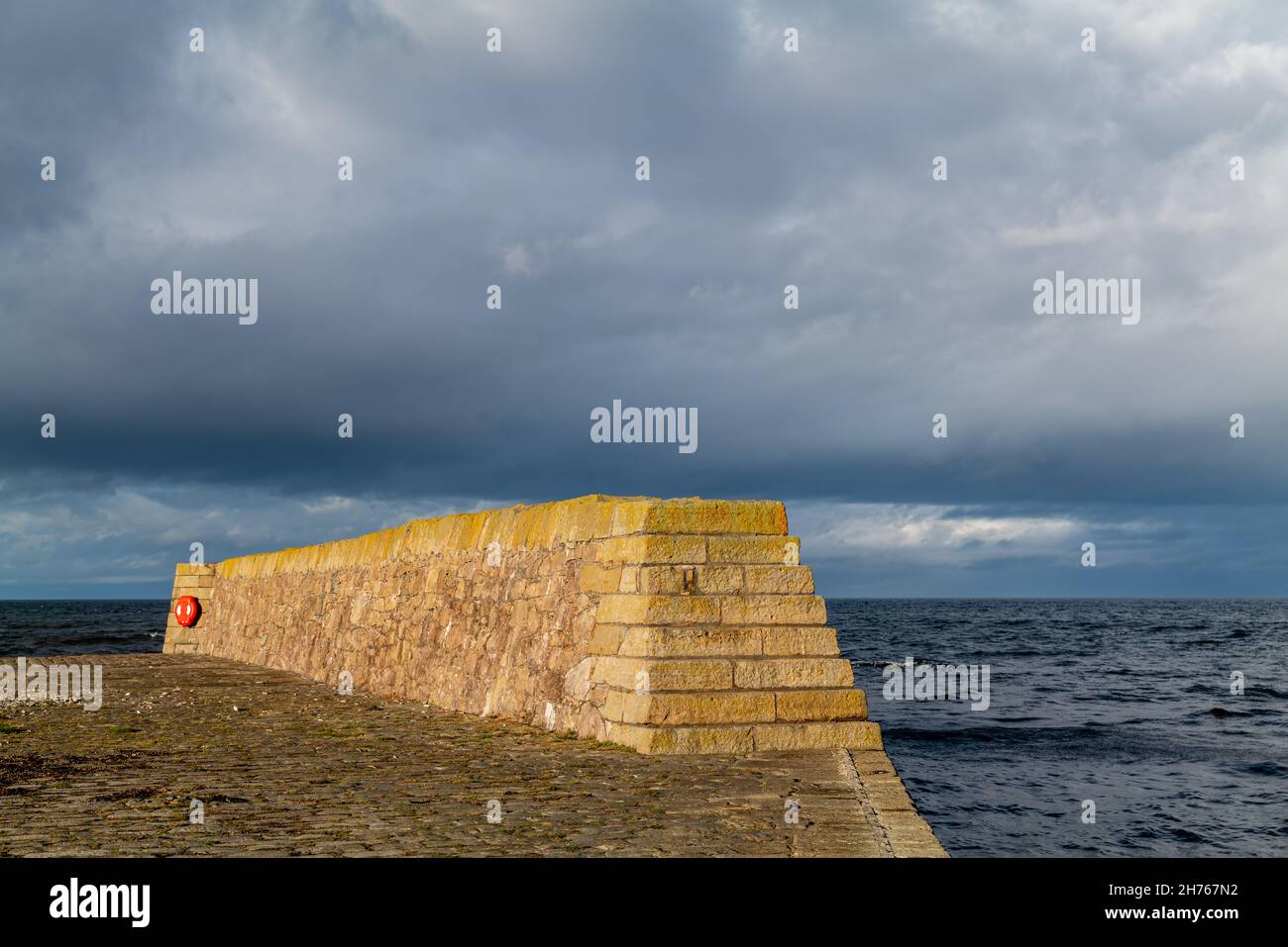 BUCKIE, MORAY, SCOTLAND - 19 NOVEMBER 2021: This is the sun shining on ...