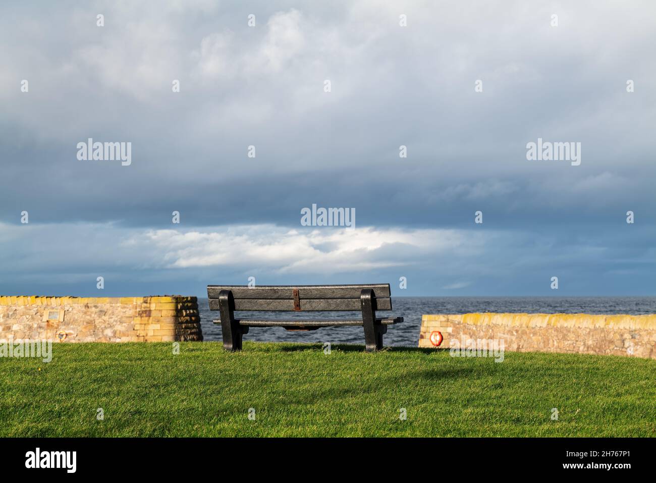 BUCKIE, MORAY, SCOTLAND - 19 NOVEMBER 2021: This is the sun shining on ...