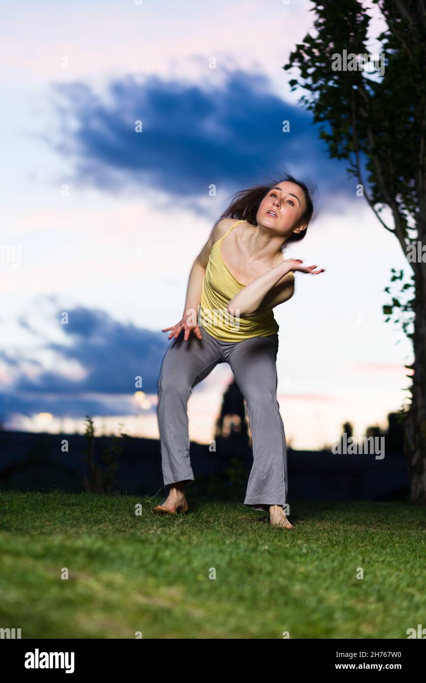 ballet ballerina dancer motion in happy joyful Rhythm . Hispanic woman ...