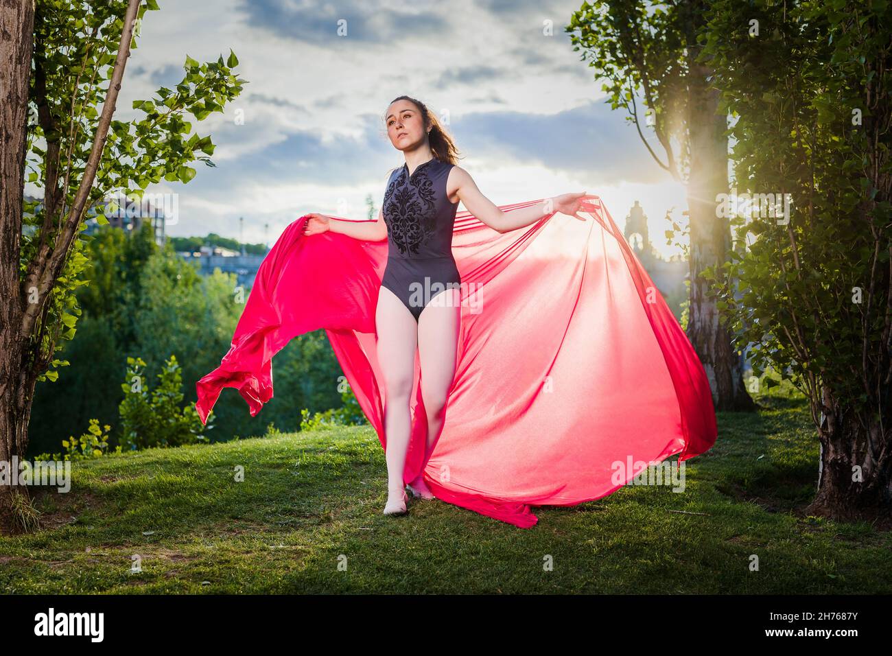 ballet ballerina dancer motion in happy joyful Rhythm . Hispanic woman ...