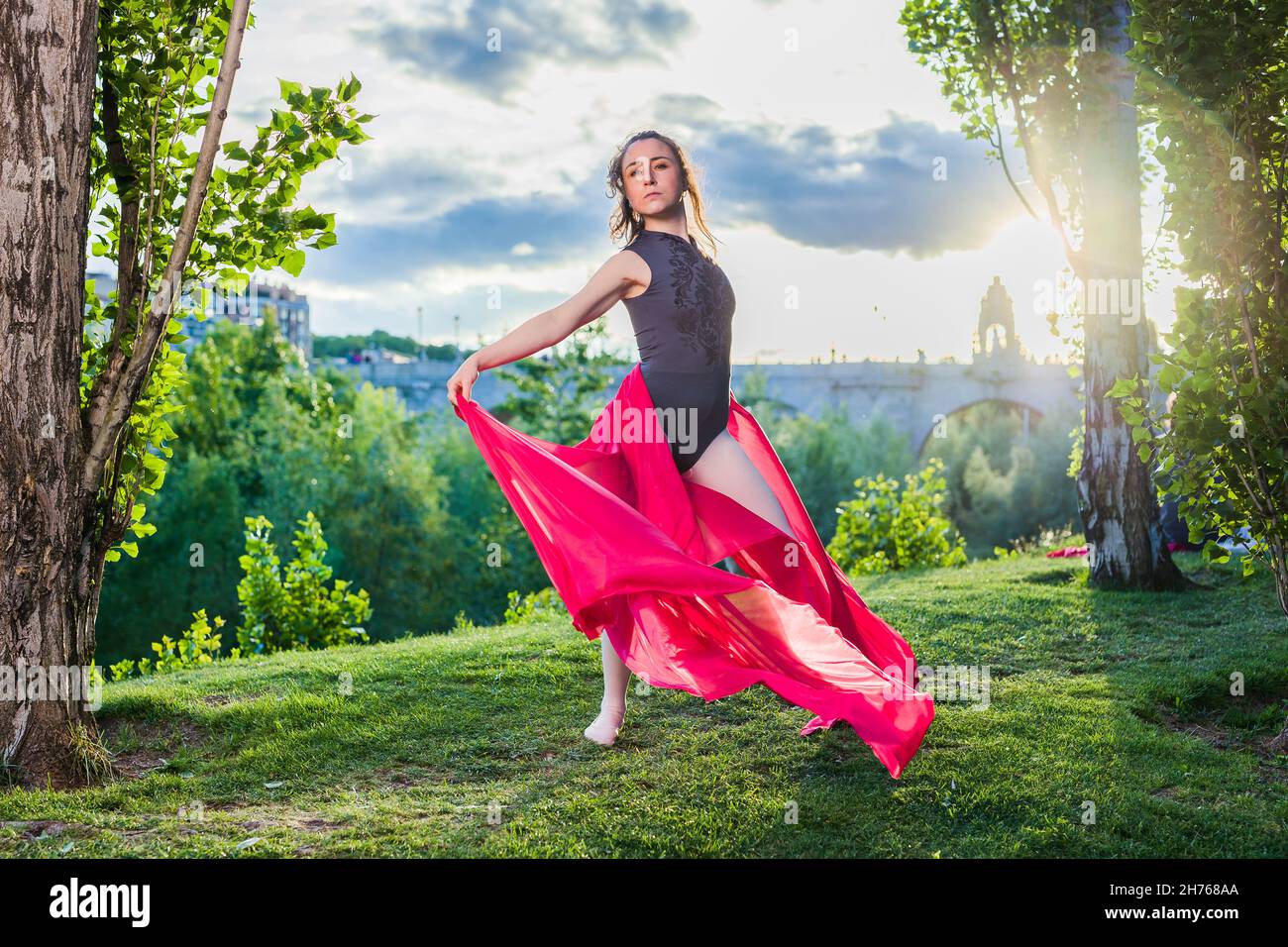 ballet ballerina dancer motion in happy joyful Rhythm . Hispanic woman ...
