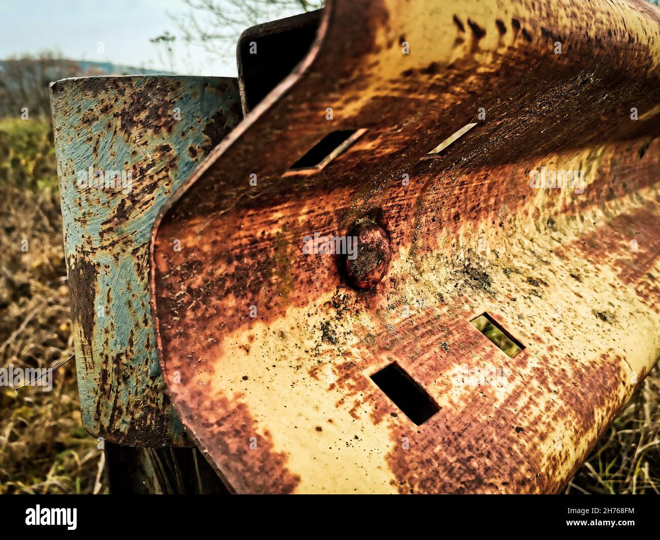 Closeup shot of a metallic rustic old piece Stock Photo - Alamy