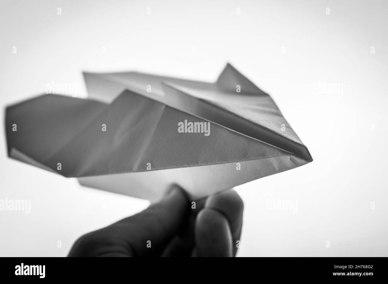 How to make a paper airplane Black and White Stock Photos & Images - Alamy