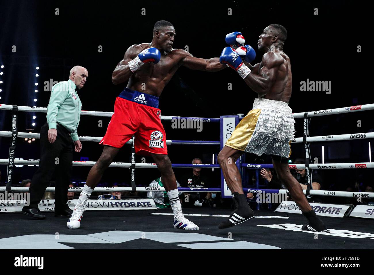 Richard Riakporhe (left) and Olanrewaju Durodola (right) in action ...