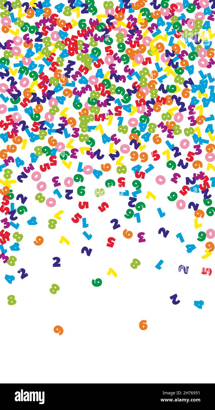 Falling colorful numbers. Math study concept with flying digits ...