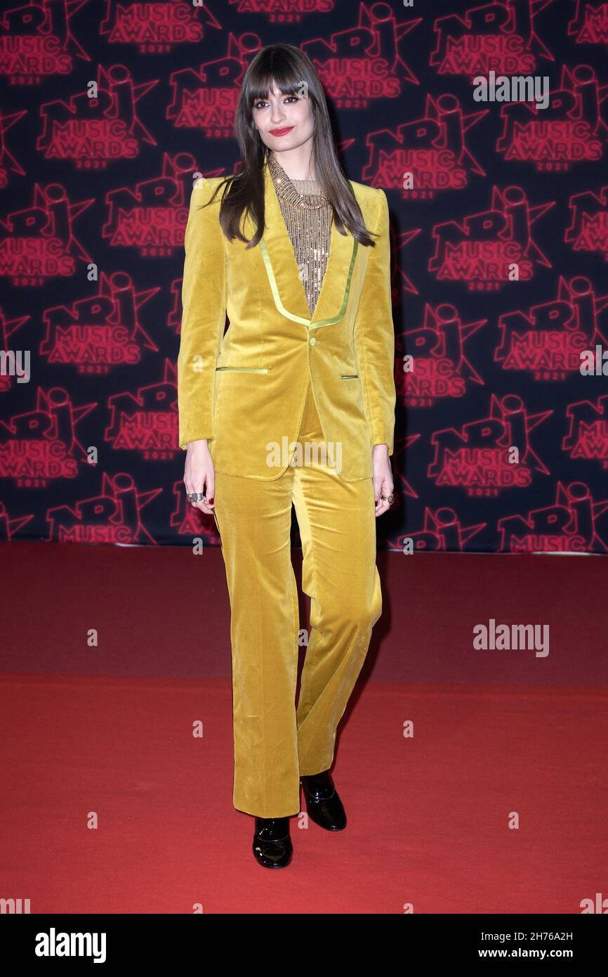 Clara Luciani attends the 22nd NRJ Music Awards, on November 20, 2021 ...