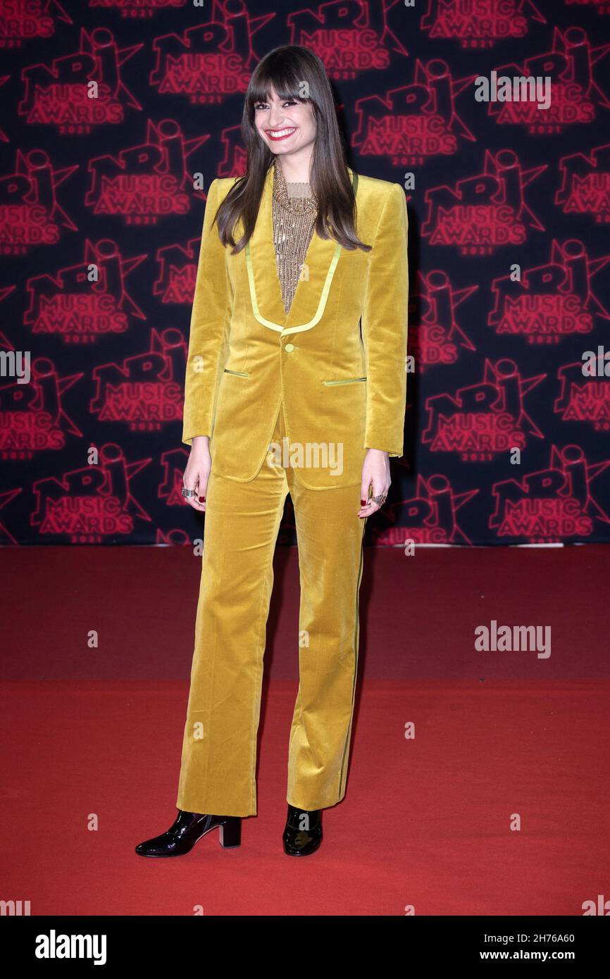 Clara Luciani attends the 22nd NRJ Music Awards, on November 20, 2021 ...