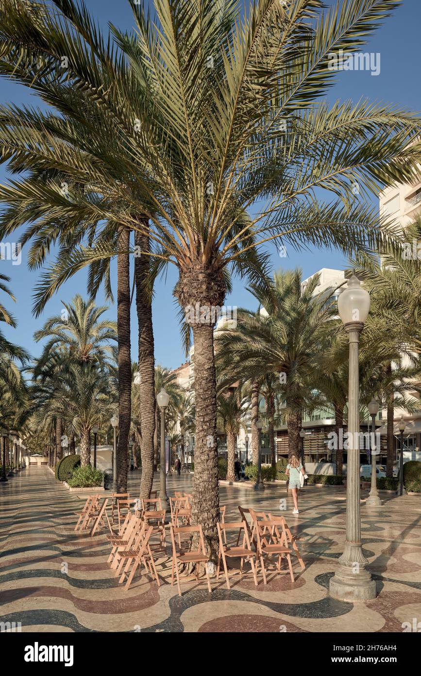 Alacant, La Explanada de España in Alicante, Spain with its wavy design ...