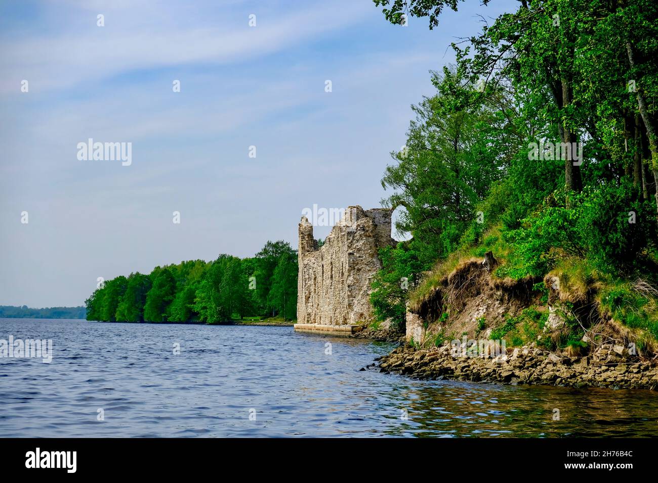 An old ruined wall of the Koknese castle near the sea Stock Photo - Alamy