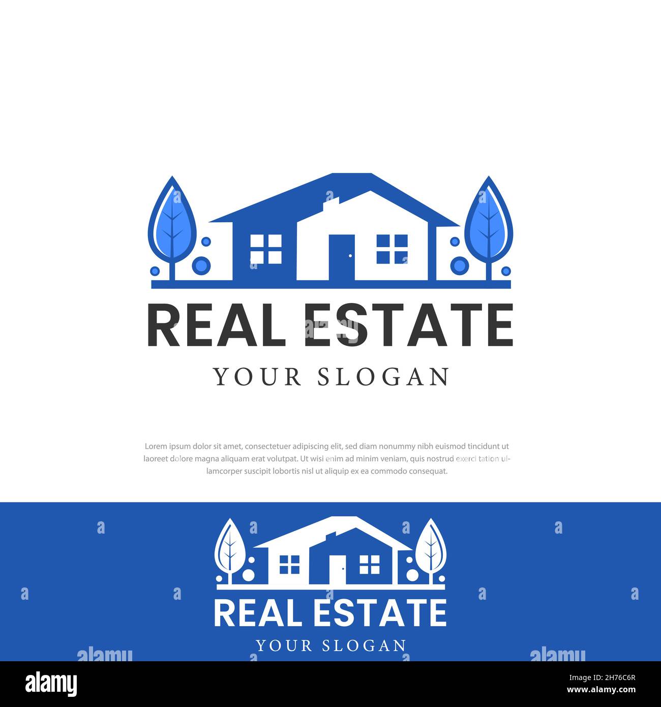 Logo design company building tree houses around the house. icons ...