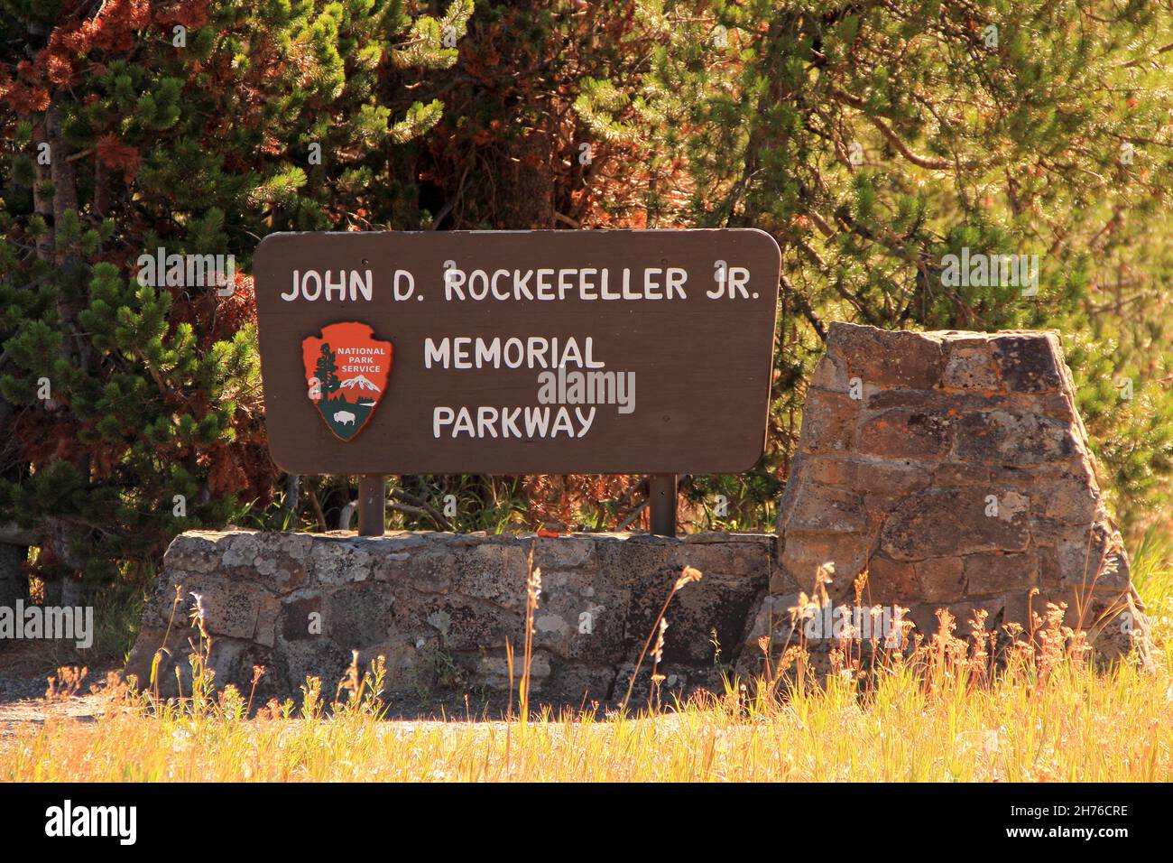 A sign posted by the National Park Service marks the entrance to the ...