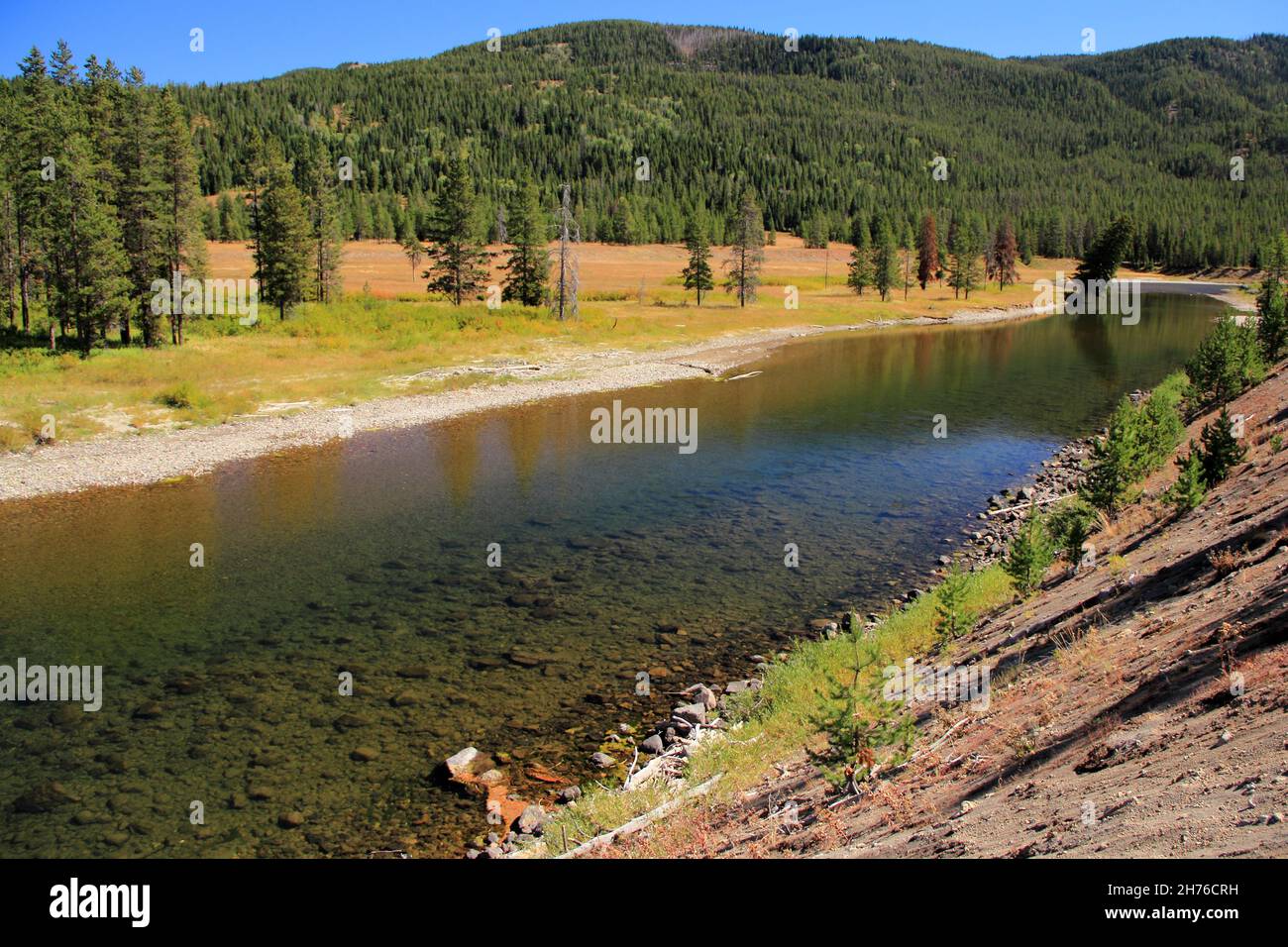 The Snake River makes its way alongside the John D. Rockefeller, Jr ...