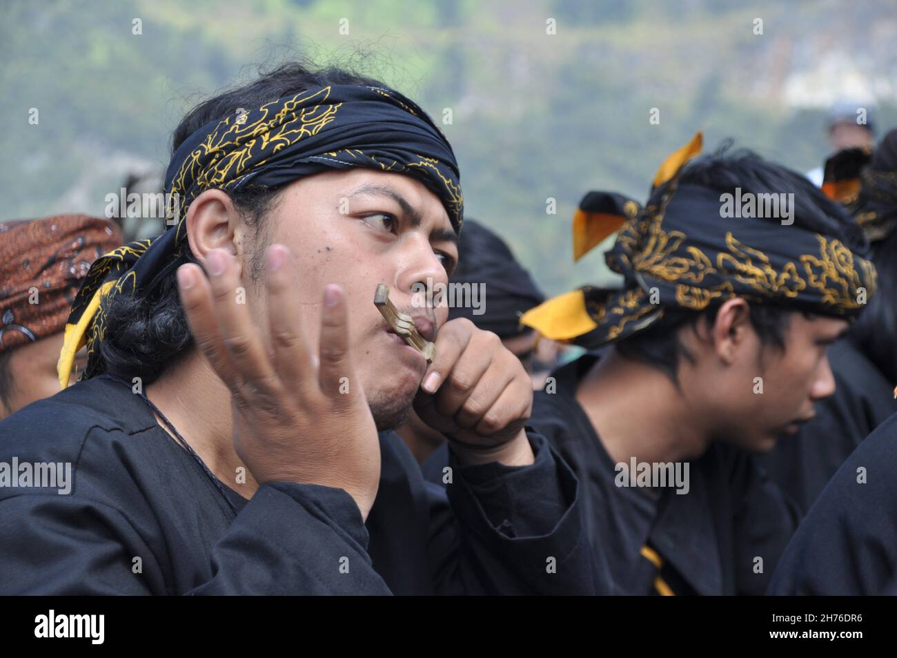 Bandung, Indonesia - June 24, 2012 : Sundanese musician playing ...