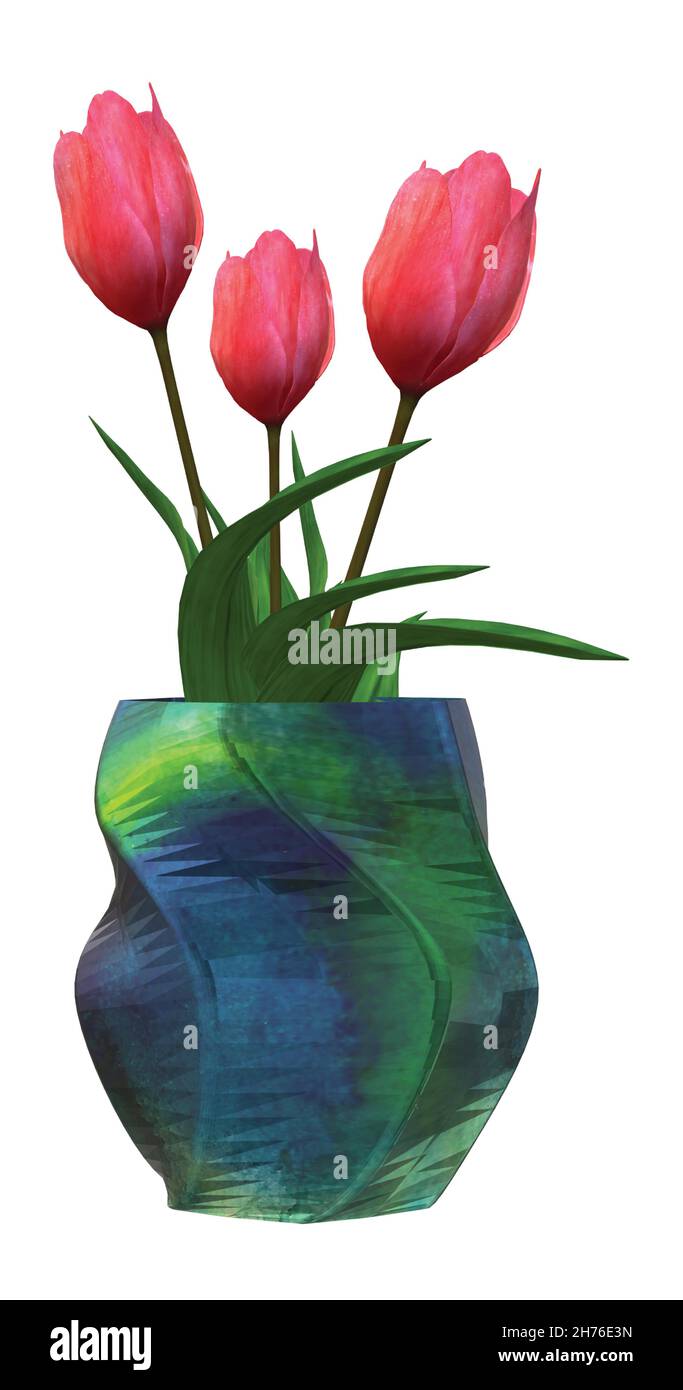 Pink and blue bouquet Stock Vector Images - Alamy