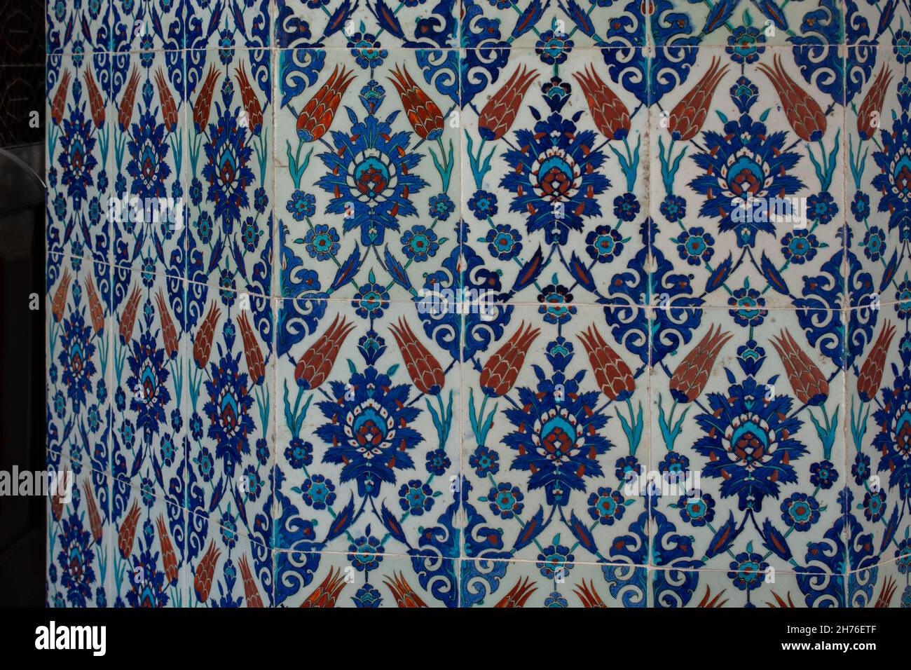 Ottoman ancient Handmade Turkish Tiles with floral patterns Stock Photo ...