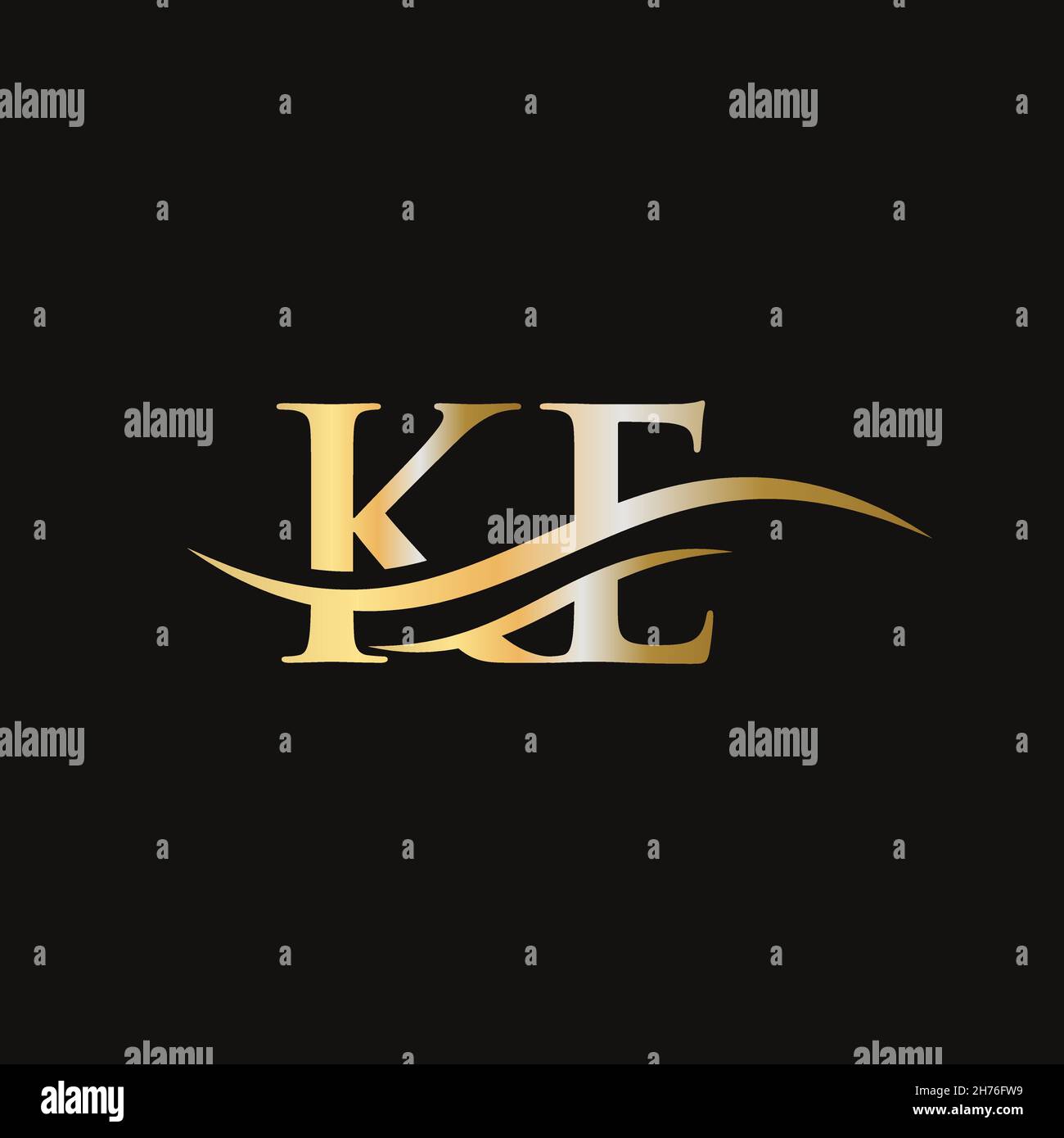 KE Linked Logo for business and company identity. Creative Letter KE ...