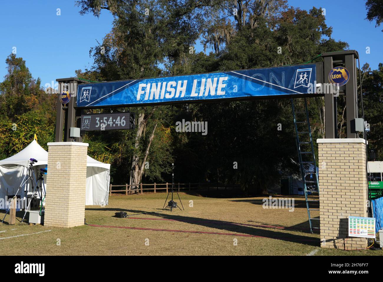 A detailed view of the finish line during the NCAA cross country ...