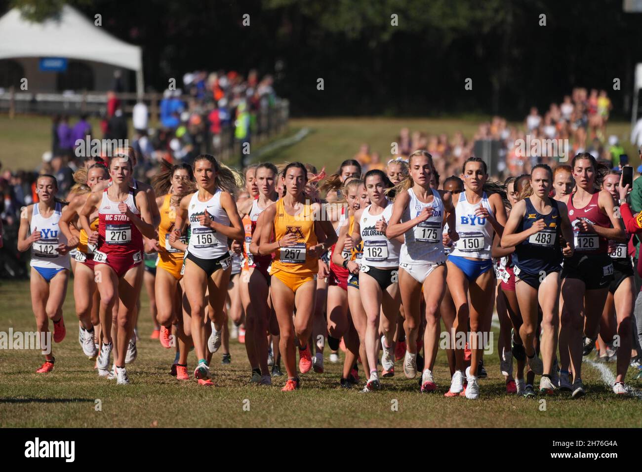 The lead pack in the women's race, from left, Emily Covert of Colorado ...