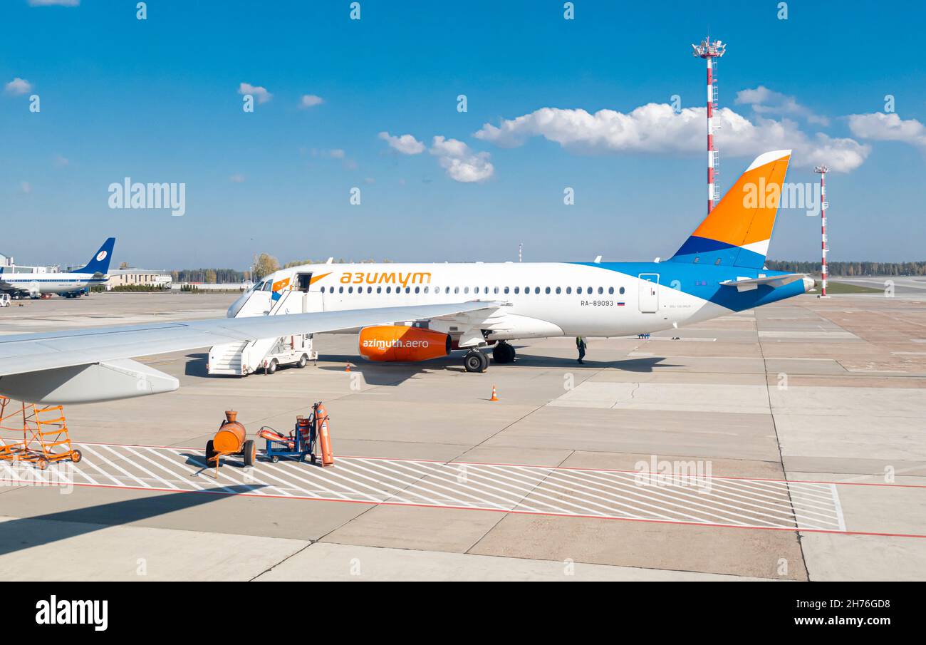 Sukhoi Superjet 100-95LR, SU95, operated by Azimuth airlines on tarmac ...