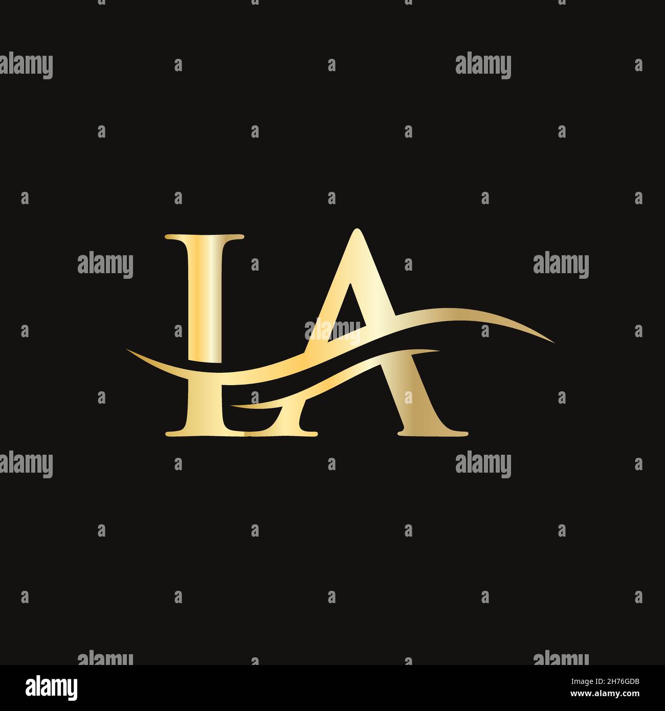 IA logo Design. Premium Letter IA Logo Design with water wave concept ...