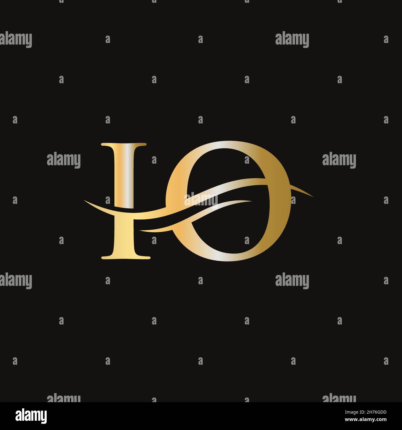 Initial IO letter linked logo vector template. Swoosh letter IO logo ...