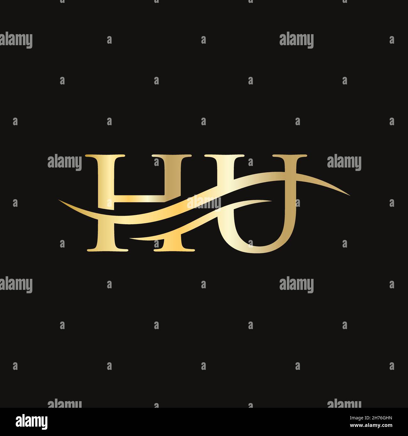 HU Letter Linked Logo for business and company identity. Initial Letter ...