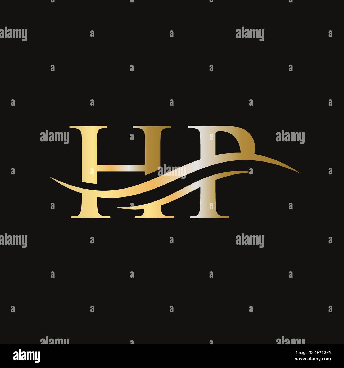 HP Logo design vector. Swoosh letter HP logo design Stock Vector Image ...