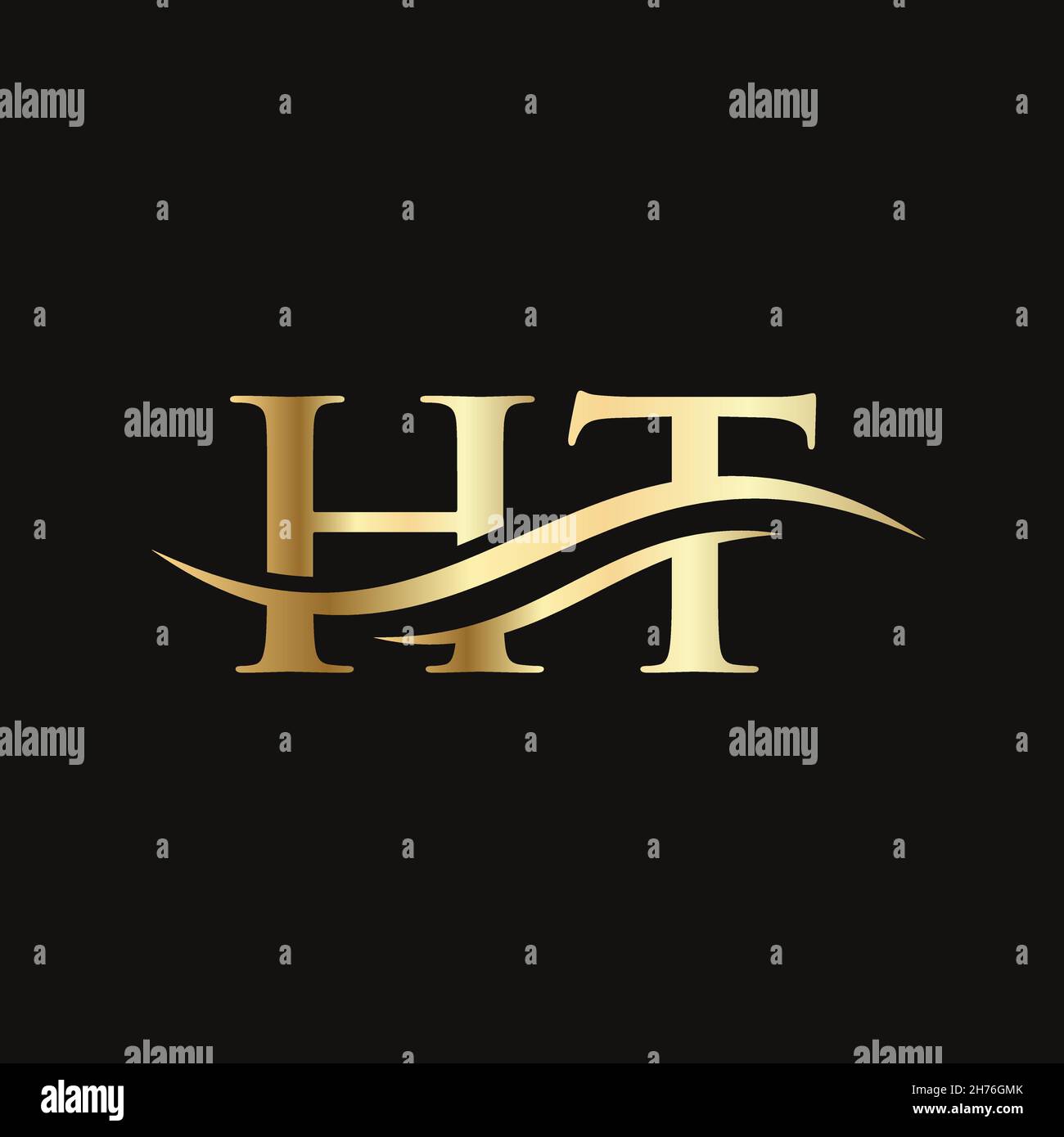 Swoosh Letter HT Logo Design for business and company identity. Water ...