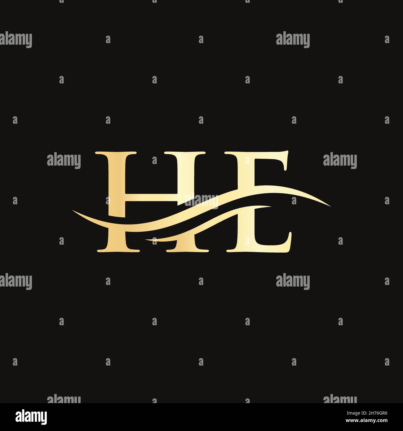 HE Linked Logo for business and company identity. Creative Letter HE ...