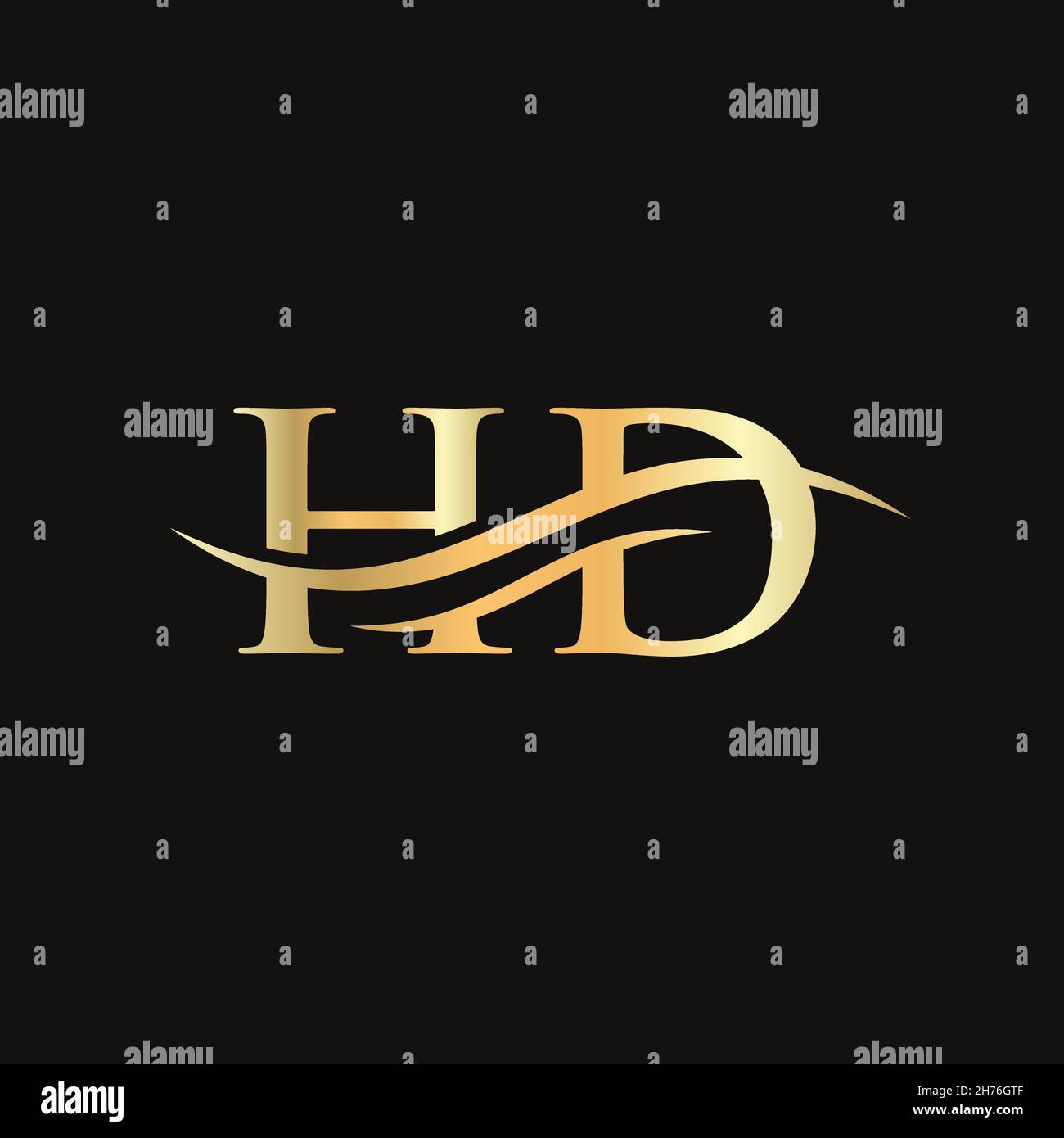 HD logo design. Initial HD letter logo design Stock Vector Image & Art ...